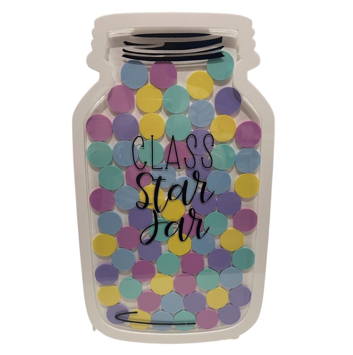MEDIUM ALL NEW!!! WHITE Class Reward Jar with 70 Pastel Round Tokens