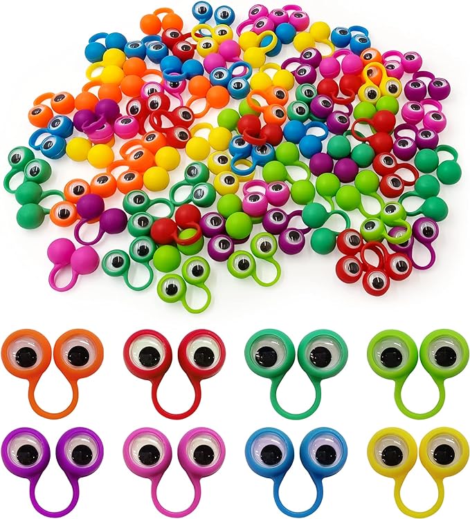 10 x Mini Googly Eyes Finger Puppets Peepers Classroom reading toy...