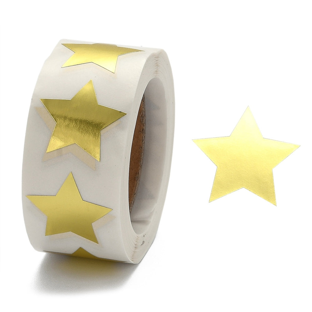 * STARS Shiny Gold Stickers 500 on a roll - Colourful Teacher Meri...