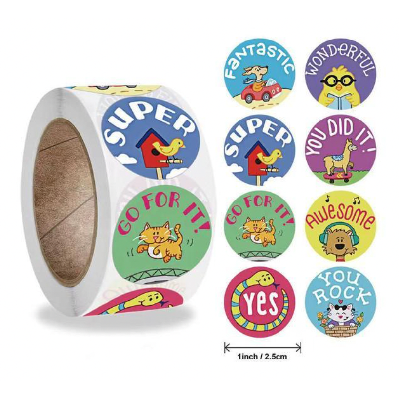 Fantastic Award Stickers 500 on a roll - Colourful Teacher Merit S...