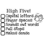 High Five Writing Stamp - Rectangle 43 x 67mm