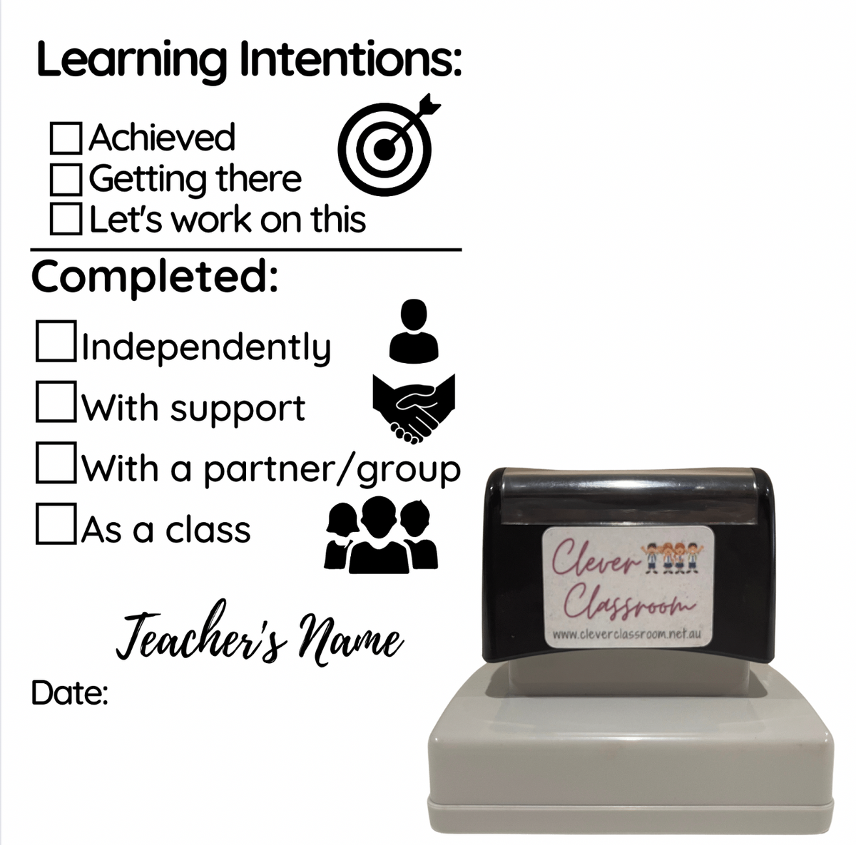 Learning Intentions Feedback Stamp - Rectangle 43 x 67mm