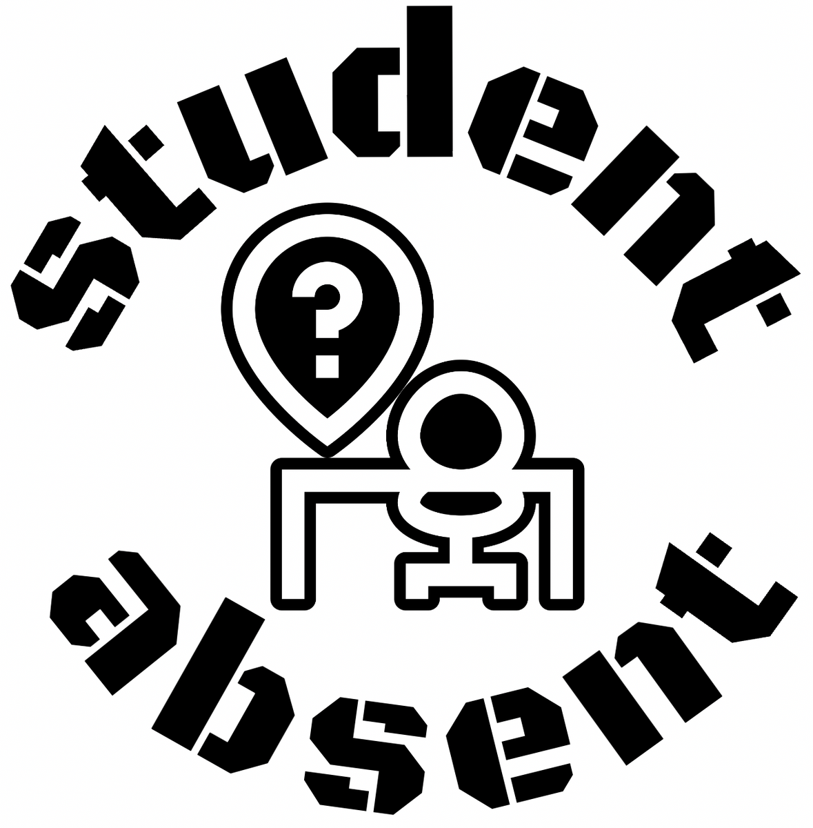 Student absent Teacher Stamp Self-inking 30mm round
