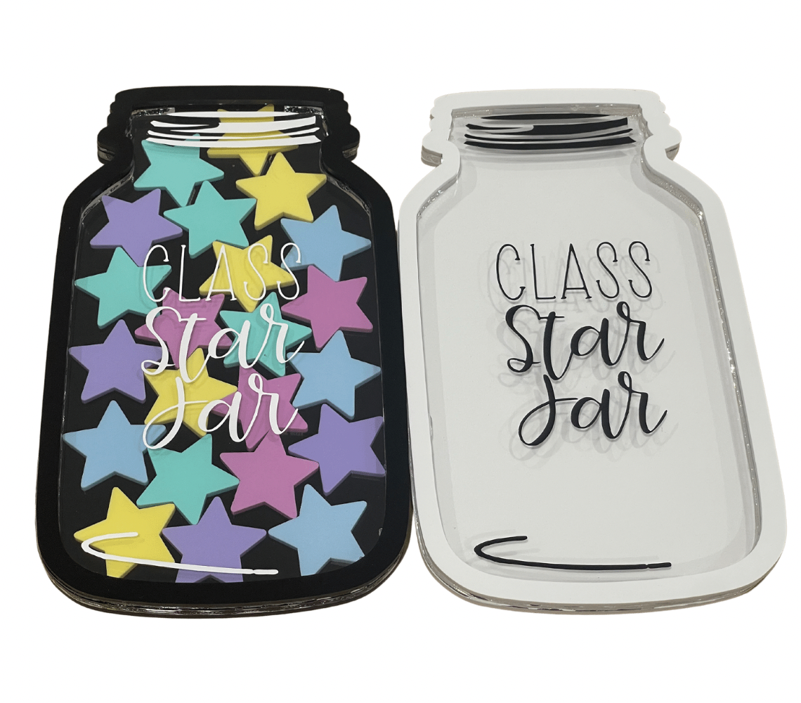 ALL NEW!!! BLACK Class Star Jar with Pastel Stars