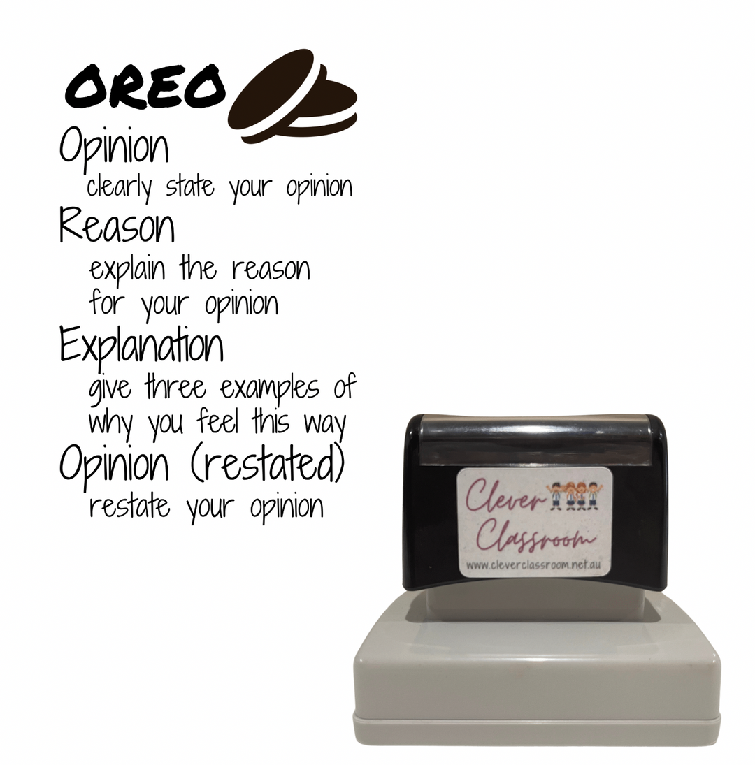 NEW! OREO Persuasive Writing Teacher Stamp - Rectangle 43 x 67mm