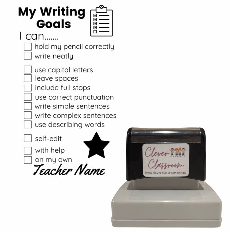 My Writing Goals Checklist Stamp - Rectangle 43 x 67mm – Clever Classroom