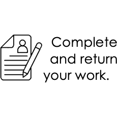 Complete and return your work. Teacher Stamp - Rectangle 18 x 54mm