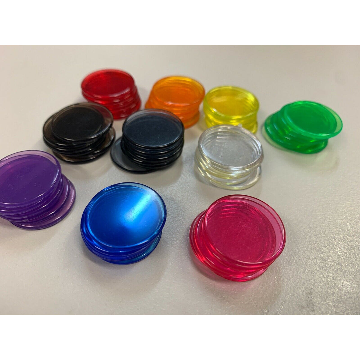 Transparent Counters - 10 colours 20mm diameter