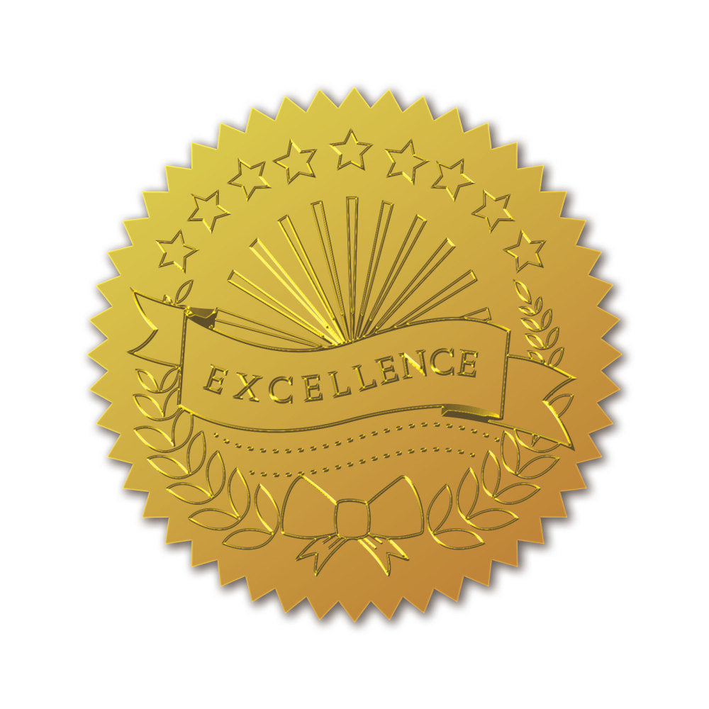 Gold Foil Embossed EXCELLENCE Stickers