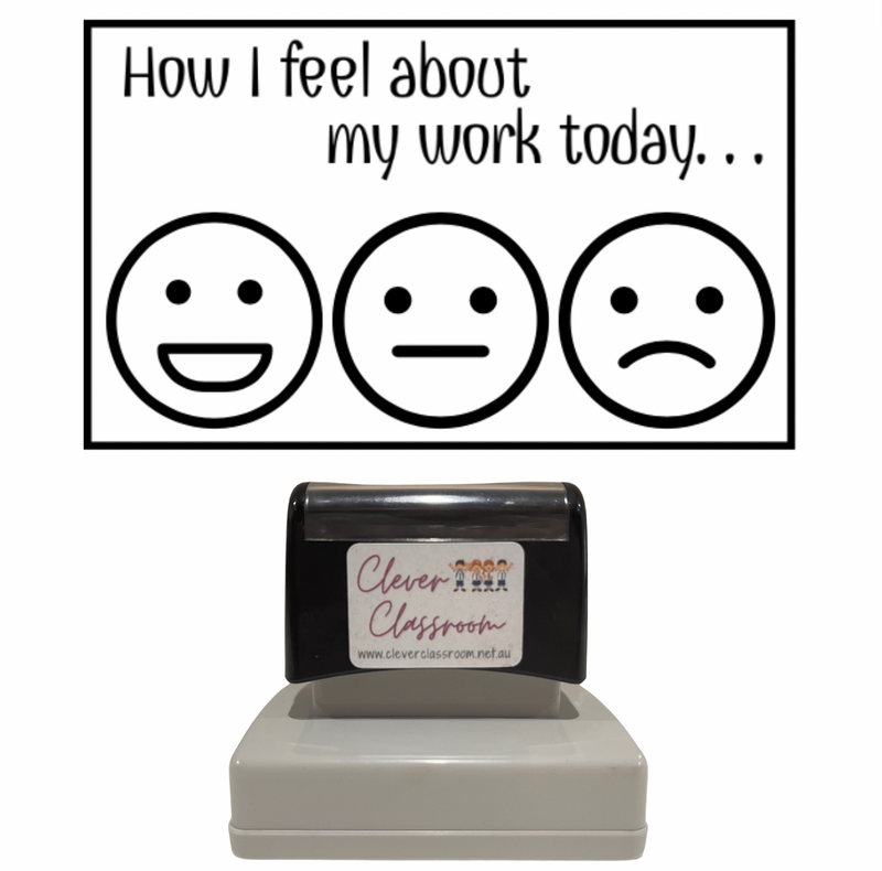 Self Reflection How I feel about my work Teacher Stamp - Rectangle...